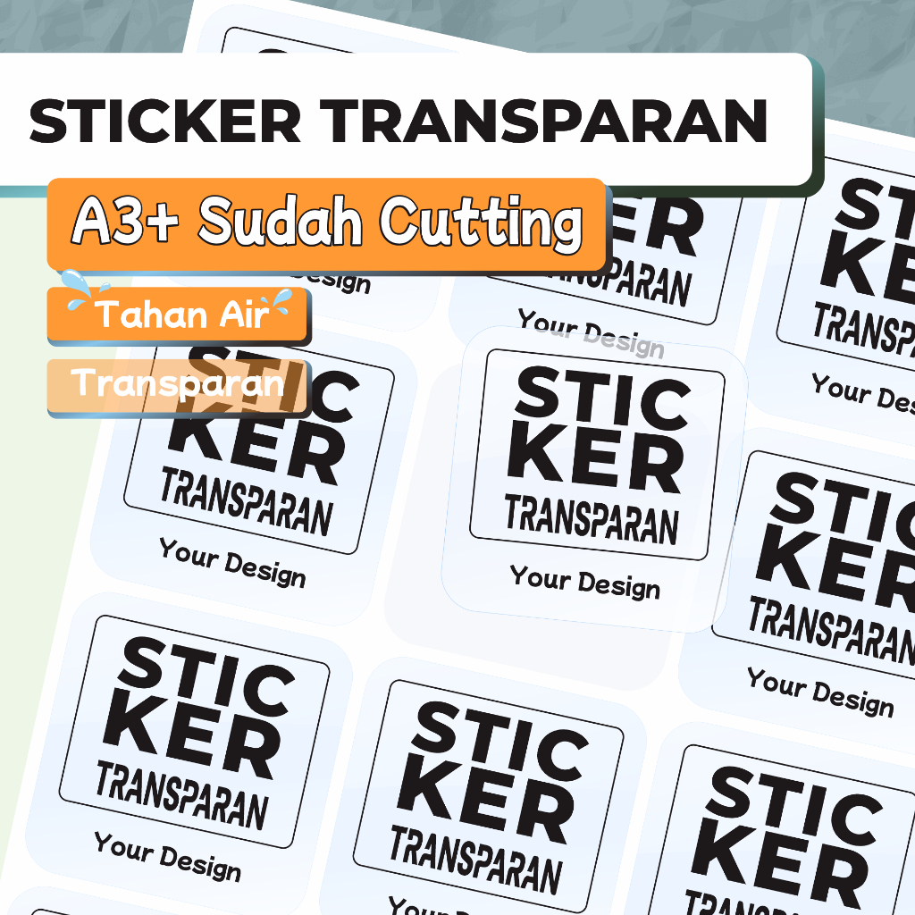 Jual Cetak Sticker Transparan sudah cutting tinggal tempel | Shopee ...
