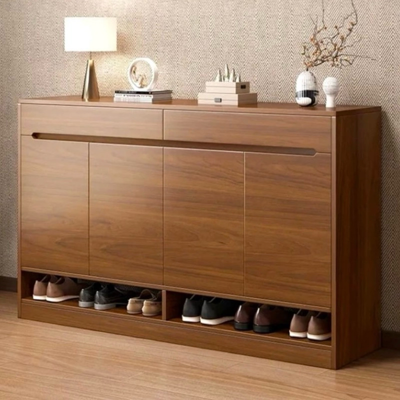 Jual rak sepatu jati rak sepatu 4 pintu lemari sepatu modern kayu jati ...