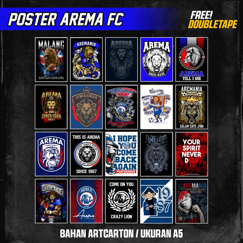 Jual Poster Dinding AREMA FC Bahan Artcarton UKuran A5 | Shopee Indonesia
