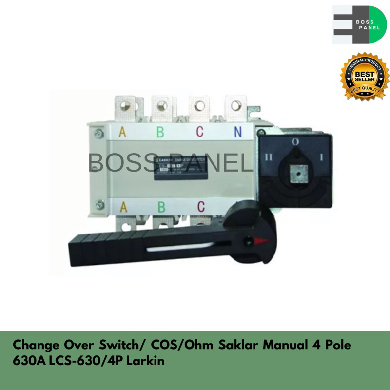 Jual Change Over Switch/ COS/Ohm Saklar Manual 4 Pole 630A LCS-630/4P Larkin | Shopee Indonesia