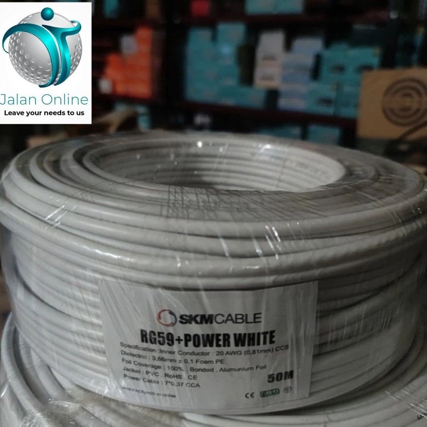 Jual kabel cctv rg59 50 meter + power | Shopee Indonesia