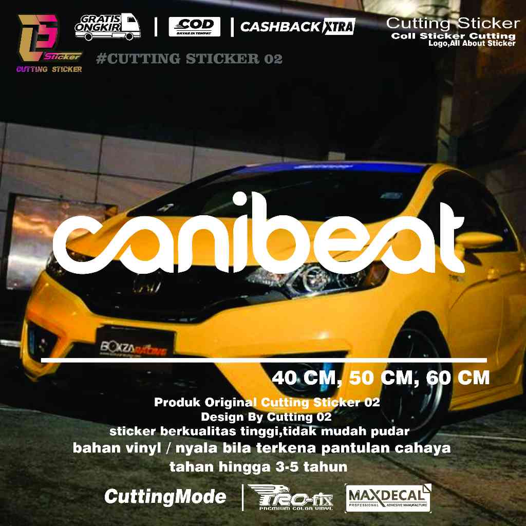 Jual STICKER CANIBEAT KACA MOBIL JDM | STICKER CUTTING REFLECTIVE ...