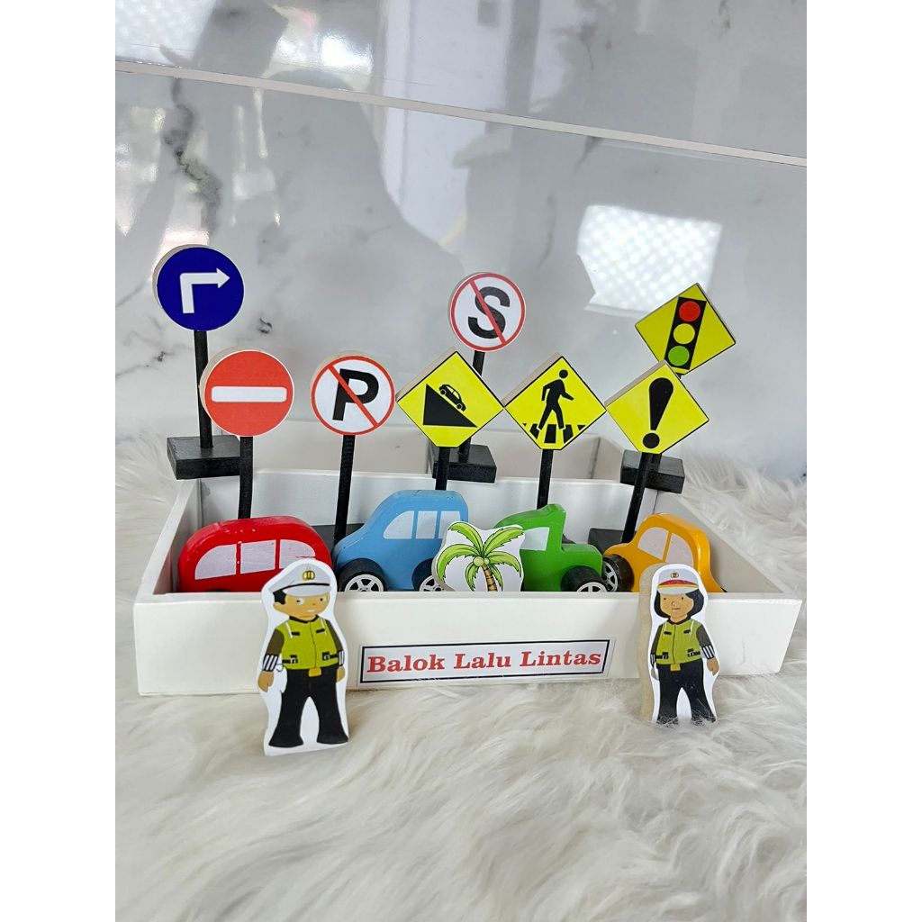 Jual Mainan edukasi anak Balok rambu lalu lintas / mainan / rambu lalu ...