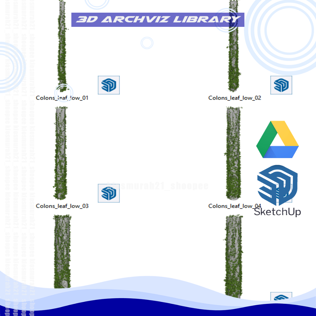 Jual 6 Colons Leaf Sketchup Model Asset Library | Shopee Indonesia