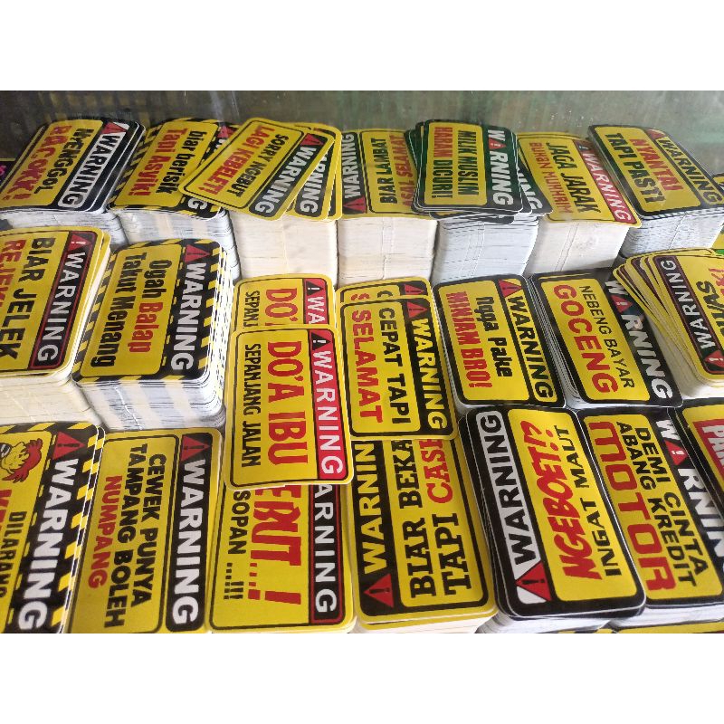 Jual Stiker Motor Warning isi 100 pcs | Shopee Indonesia