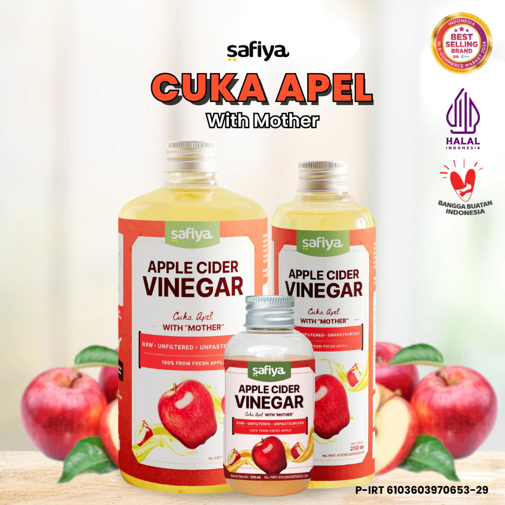 Jual Cuka Apel 250 ML Safiya Apple Cider Vinegar With Mother 100% Asli ...