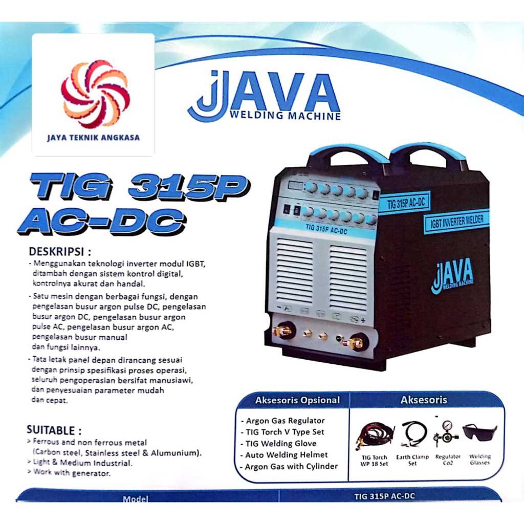 Jual MESIN LAS TIG 315P AC-DC JAVA WELDING PERLENGKAPAN LAS | Shopee Indonesia