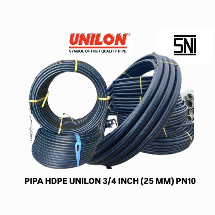 Jual PIPA HDPE UNILON 3/4 INCH ATAU 25MM PN10 (10METER) | Shopee Indonesia
