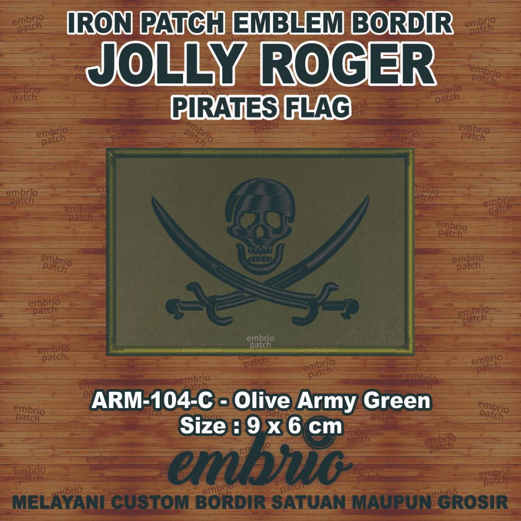 Jual ARM-104-C Patch PIRATES JOLLY ROGER FLAG US ARMY MILITARY TACTICAL ...
