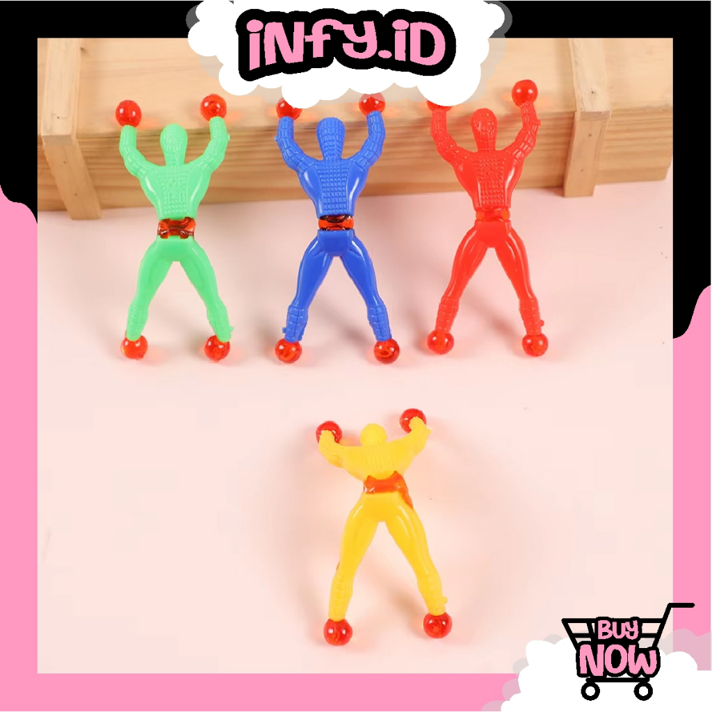 Jual INFY - Mainan sticky man tempel kaca spiderman climbing wall T046 ...