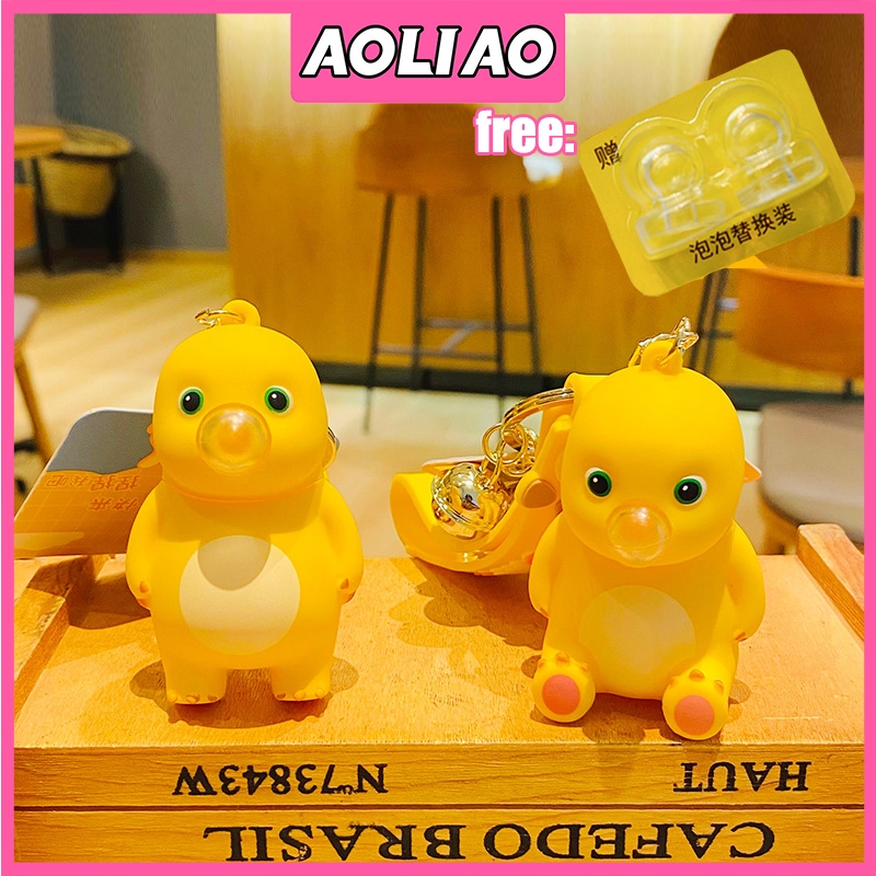 Jual AOLIAO Gantungan Kunci Dino Kuning Naga Susu Gantungan Kunci Bubble Keychain Free 2 ...