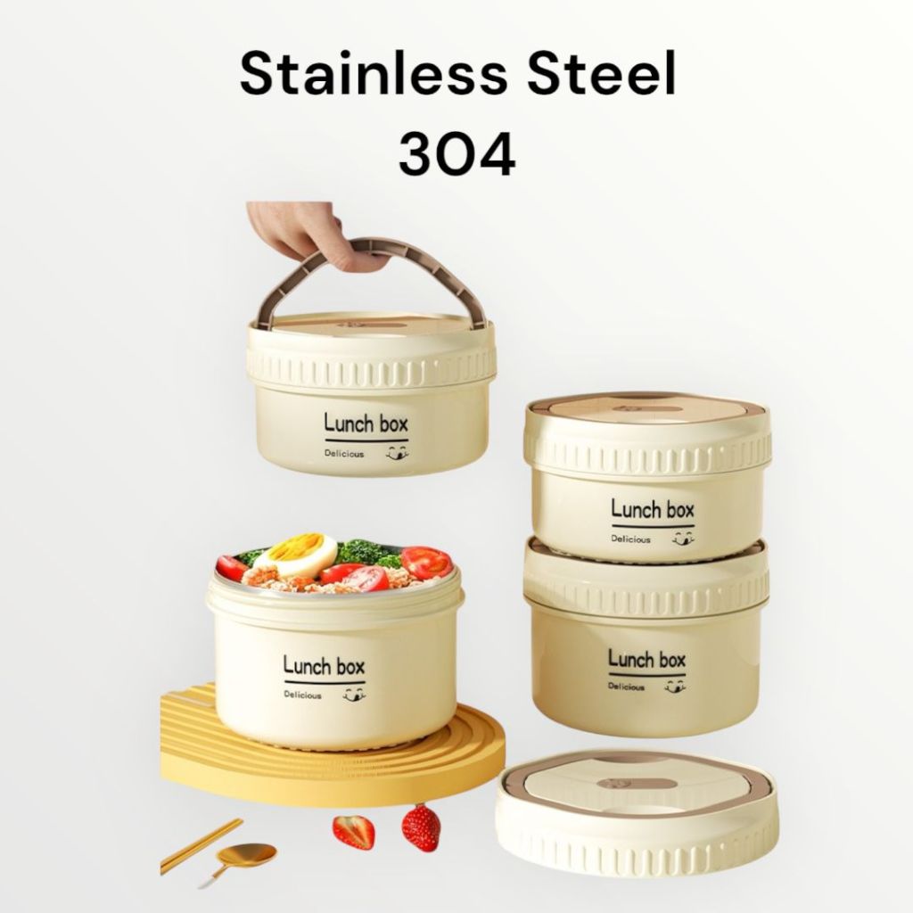 Jual S1(304) Rantang Makan Siang 3 & 4 Susun/Lunch Box Stainless Steel ...
