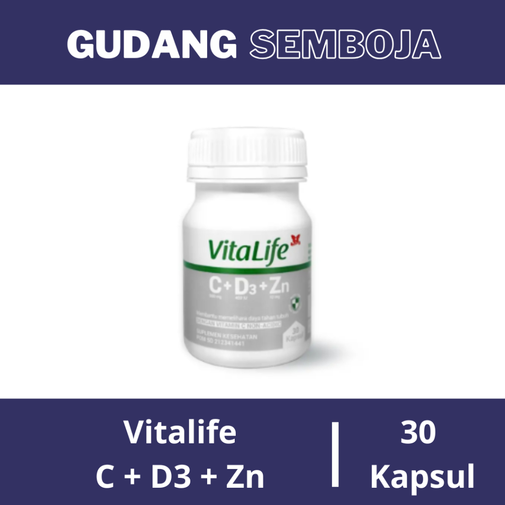 Jual Vitalife Vitamin C + D + Zinc Botol Isi 30 Kapsul / Multivitamin ...
