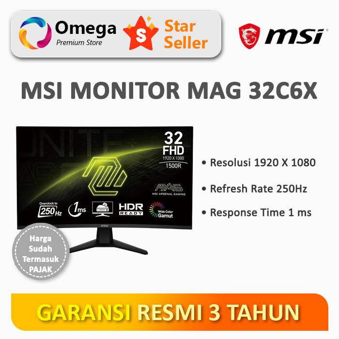 Jual Monitor MSI MAG 32C6X 32" 250Hz | Shopee Indonesia