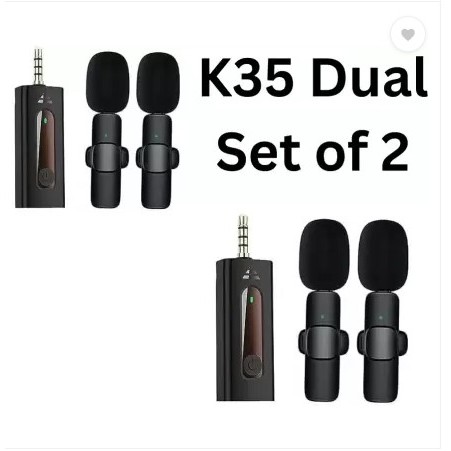 Jual Mic Youtuber / Mic WIRELESS Dual MICROPHONE K35 MIC WIRELESS CLIP ...