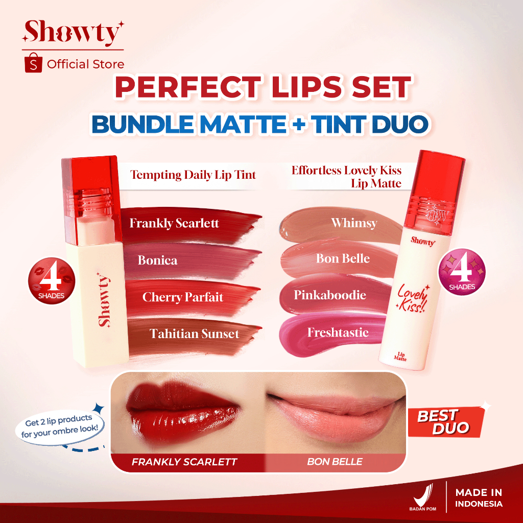 Jual Showty Special Ombre Package Matte Tint Duo Tempting Daily LipTint ...