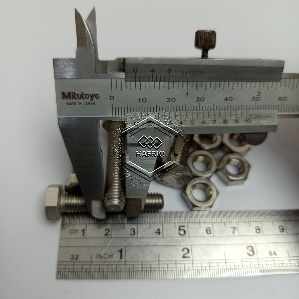 Jual BAUT MUR STAINLESS M8 X 40 FULL DRAT PANJANG 4CM KUNCI 13 4 CM ...