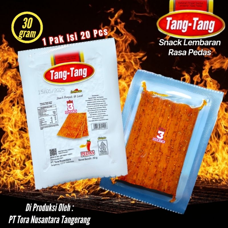 Jual 1 Pak Tang Tang Snack Lembaran Pedas Isi 20 Pcs | Shopee Indonesia