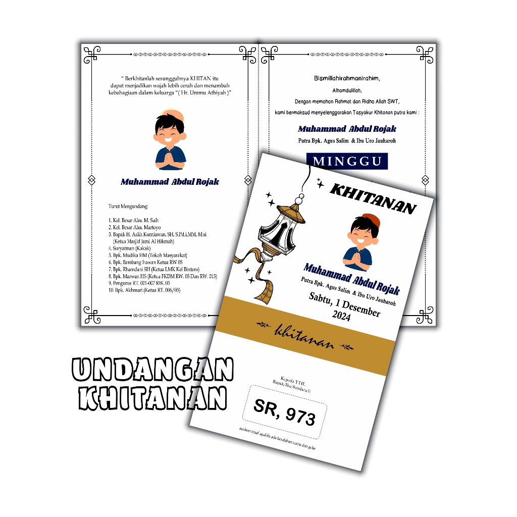 Jual Undangan Khitanan, Sunatan Model Sabuk 973-975 | Shopee Indonesia