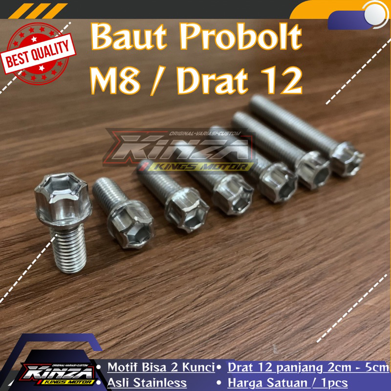 Jual BAUT PROBOLT M8 DRAT 12 ASLI STAINLESS STENLIS HARGA 1 PCS | Shopee Indonesia