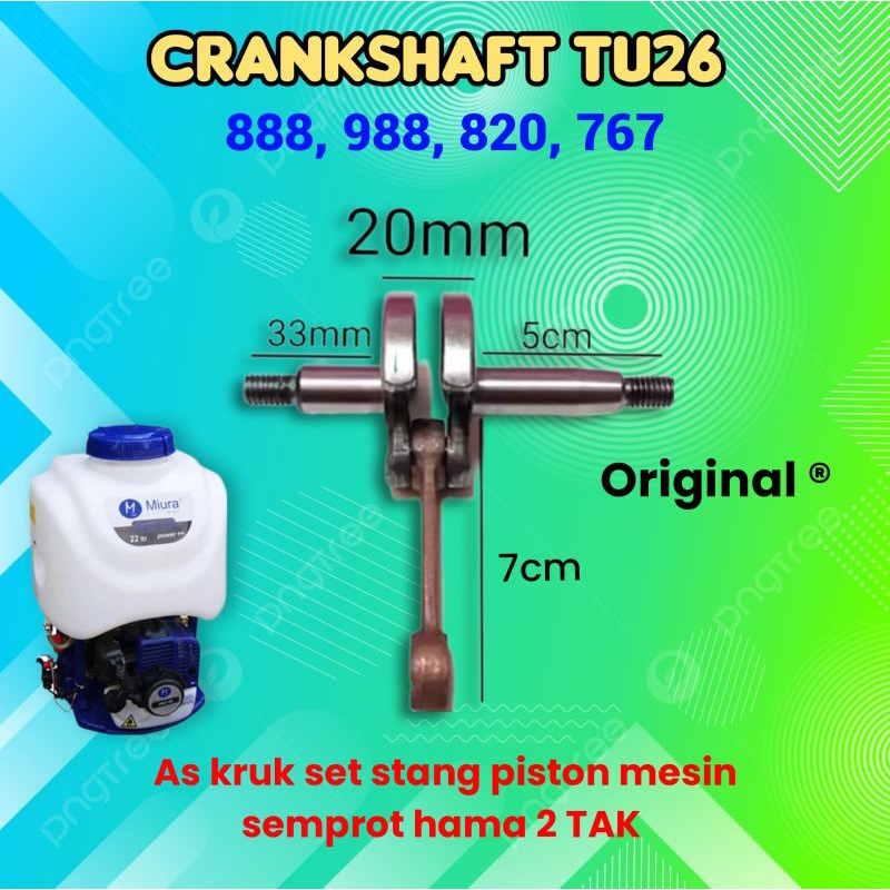 Jual As krek / crank shaft TU26 knapsack sprayer gendong 2 TAK mesin ...