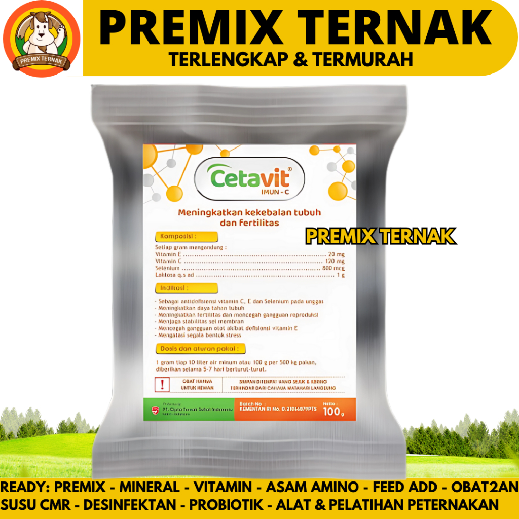 Jual CETAVIT IMUN C UNGGAS 100 GRAM - Vitamin C E Untuk Ayam Unggas ...