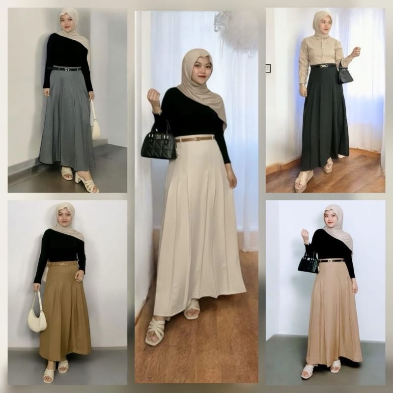 Jual JESI-Joy Skirt Korean Style-Model Panjang Maxi Skena-Material ...