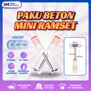 Jual KMRY Paku Beton Mini Ramset 7.3MM 100Pcs Paku Nail Fastening Gun Paku Beton T-Rex Paku ...
