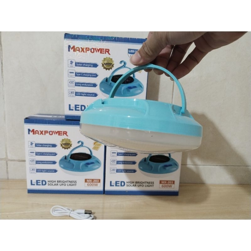 Jual MAXPOWER MX-203:600W Emergency Lampu UFO Tenaga Surya Yang Sangat Terang | Shopee Indonesia