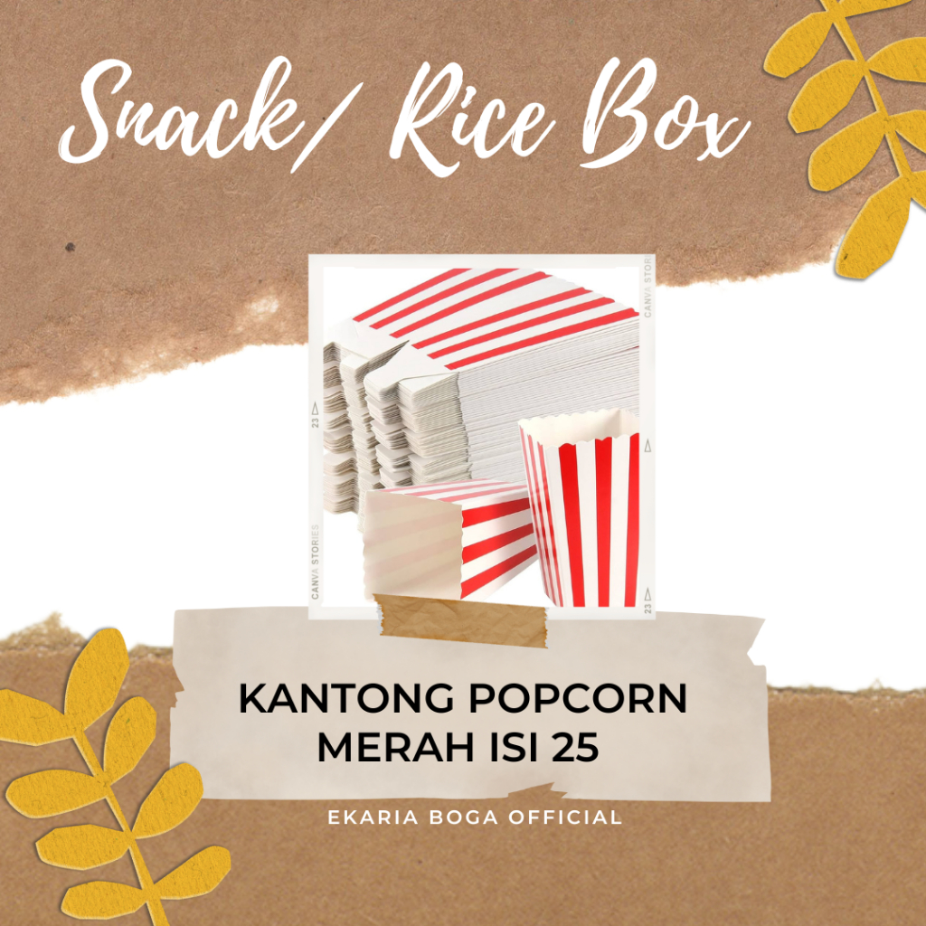 Jual SNACK BOX/ RICE BOX |KANTONG POPCORN MERAH ISI 25 | Shopee Indonesia