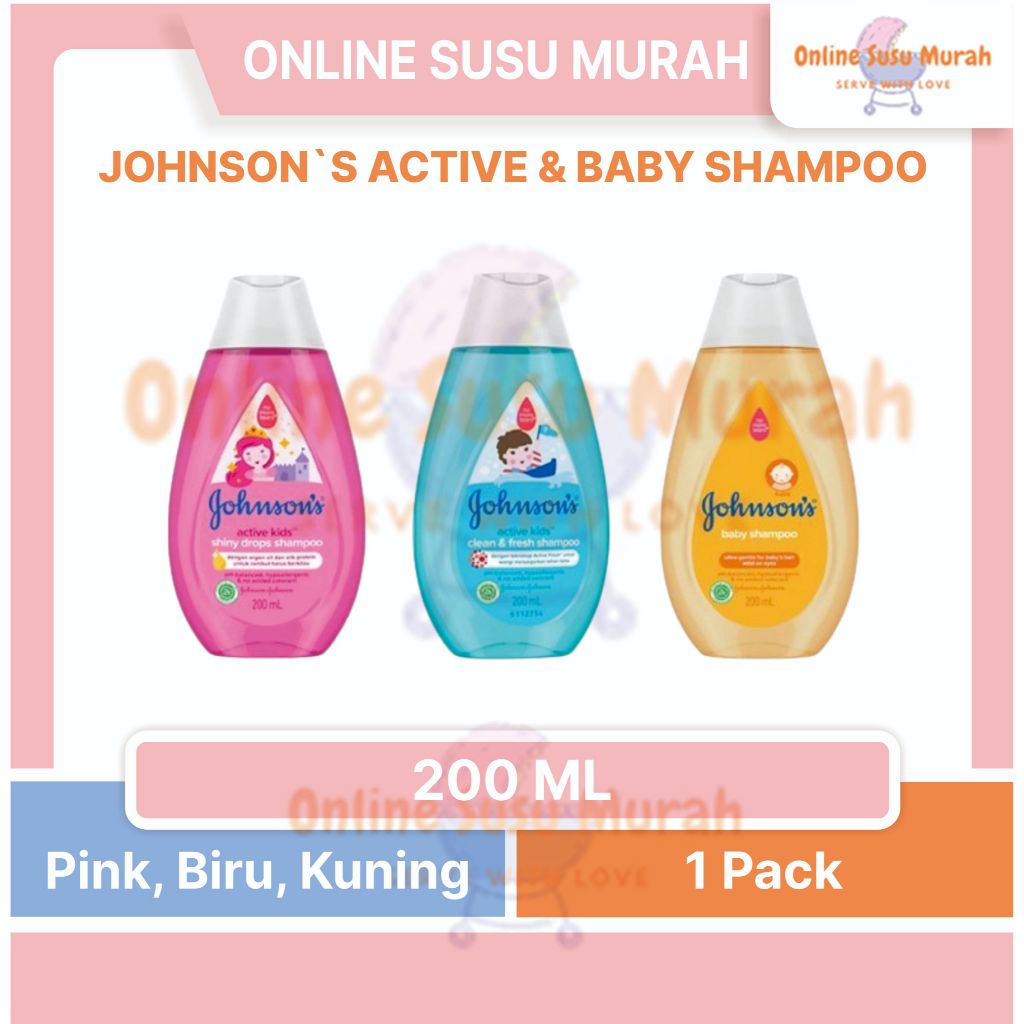 Jual JOHNSON'S ACTIVE KIDS CLEAN & FRESH SHAMPOO BIRU PINK 200ML / BABY ...