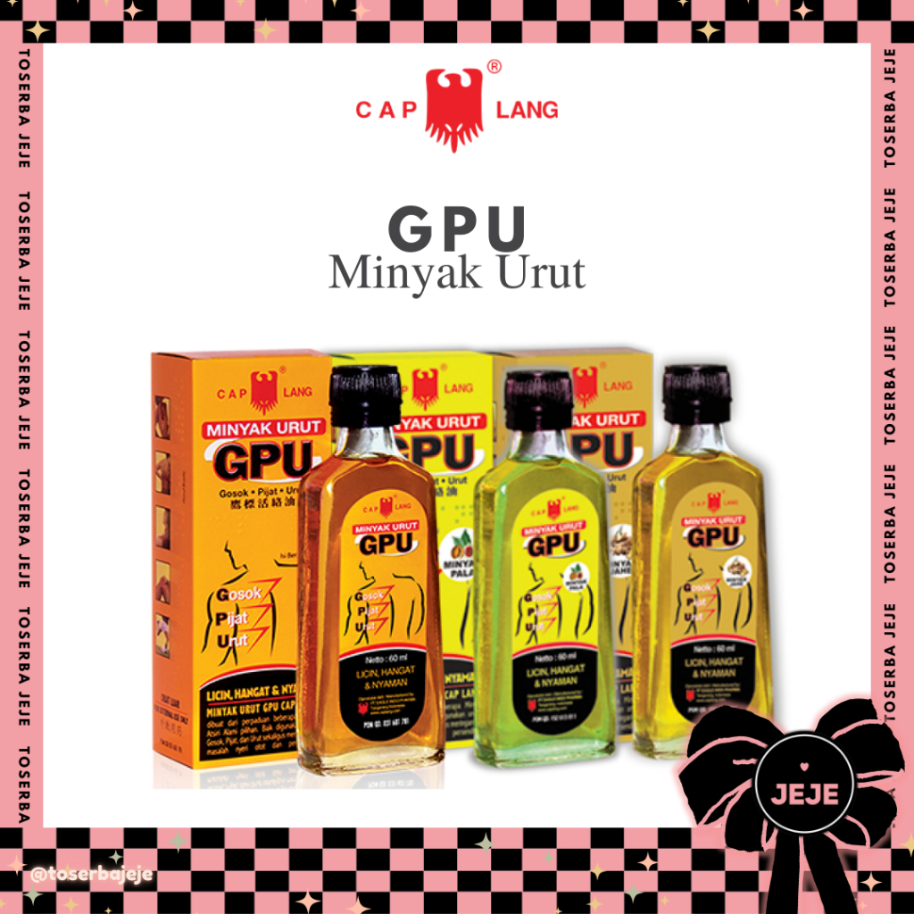 Jual CAP LANG GPU Minyak Urut Sereh / Pala / Jahe | Caplang | Shopee ...