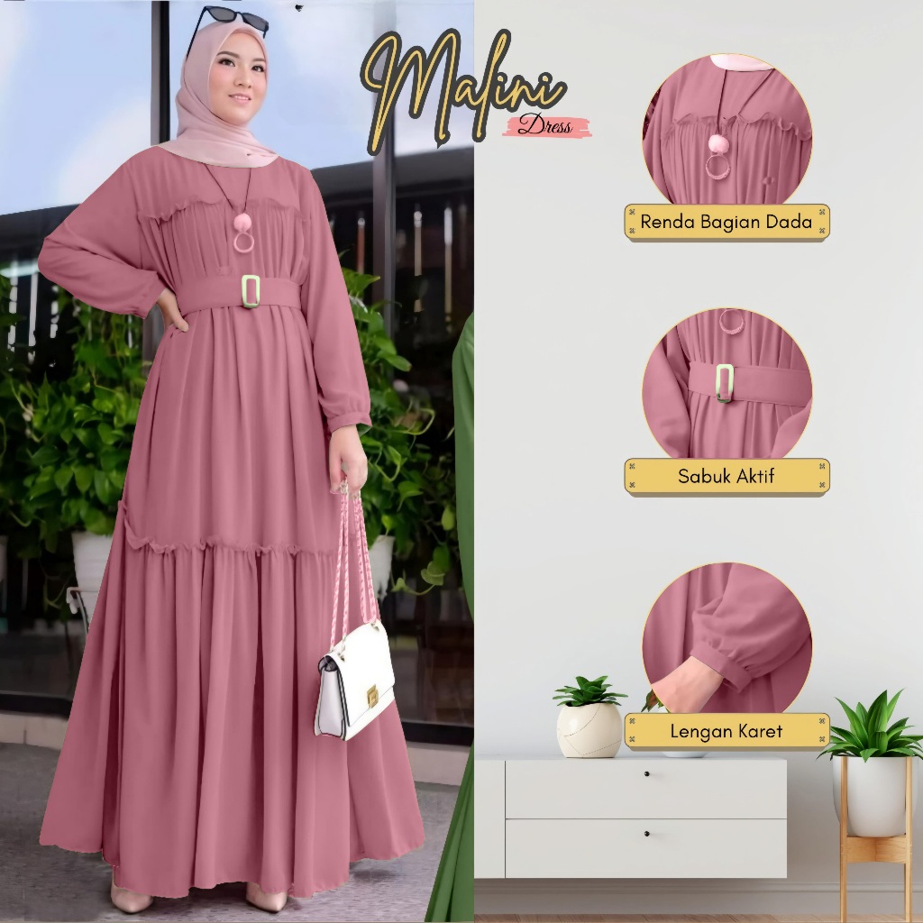 Jual GAMIS WANITA LEBARAN 2025 / GAMIS POLOS CRINKLE PREMIUM / GAMIS ...