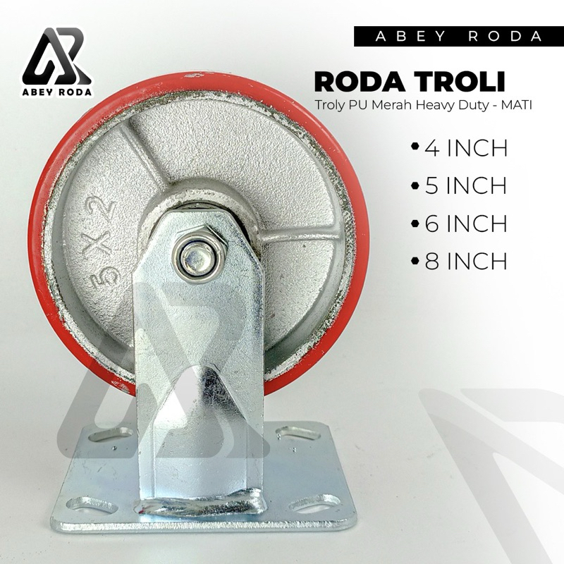 Jual Roda PU Troli Heavy Duty Merah 4 Inch (MATI) | Shopee Indonesia