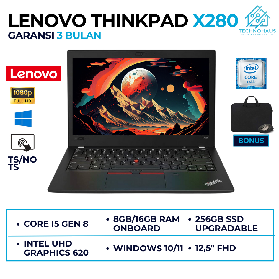 Jual LENOVO THINKPAD X280 TOUCHSCREEN I7 / I5 GEN 8 RAM 8GB 256GB SSD ...