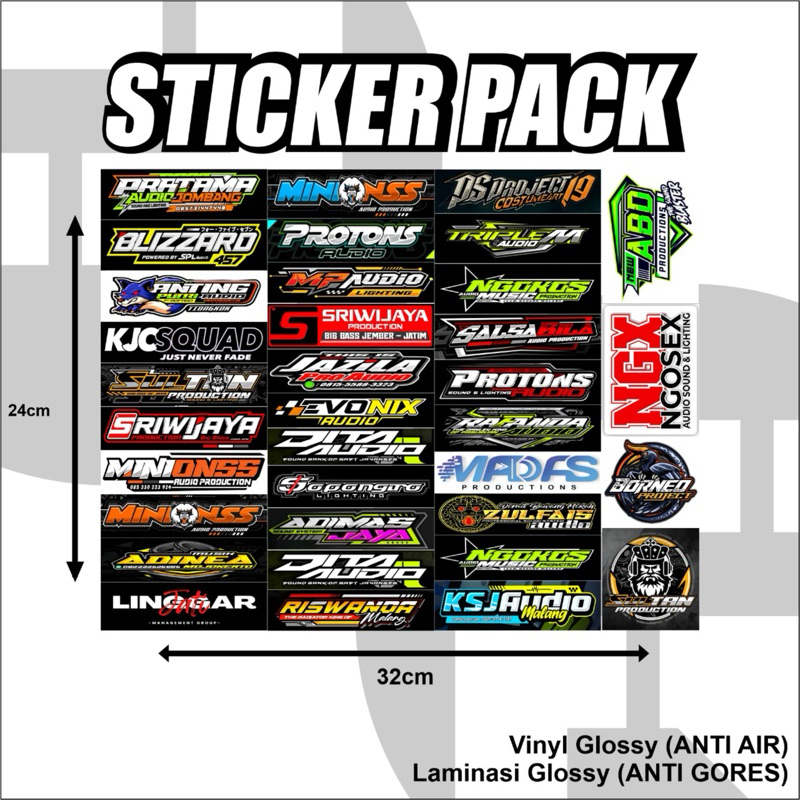 Jual STIKER SOUND PAKET ISI 35 POTONG | VINYL PLASTIK TAHAN AIR BUKAN ...