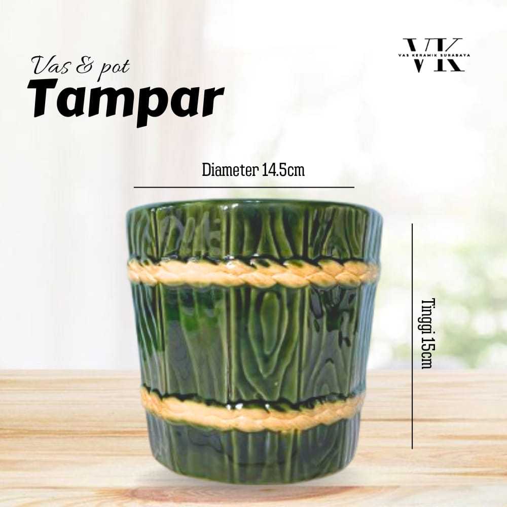 Jual Vas Pot Bunga Keramik Model Tampar Lukis Tanggung untuk tanaman ...