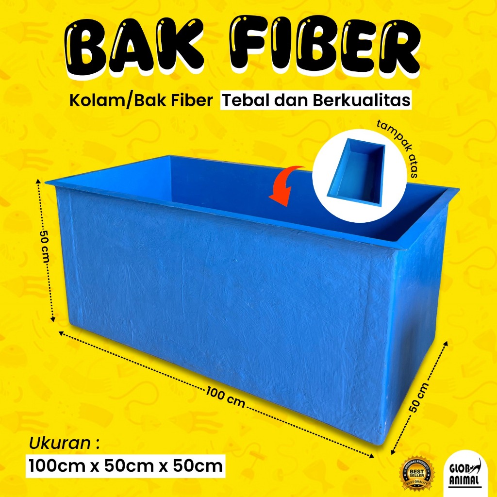 Jual BAK FIBER KOTAK TEBAL 100x50x50 Kolam fiber kolam ikan fiberglass ...