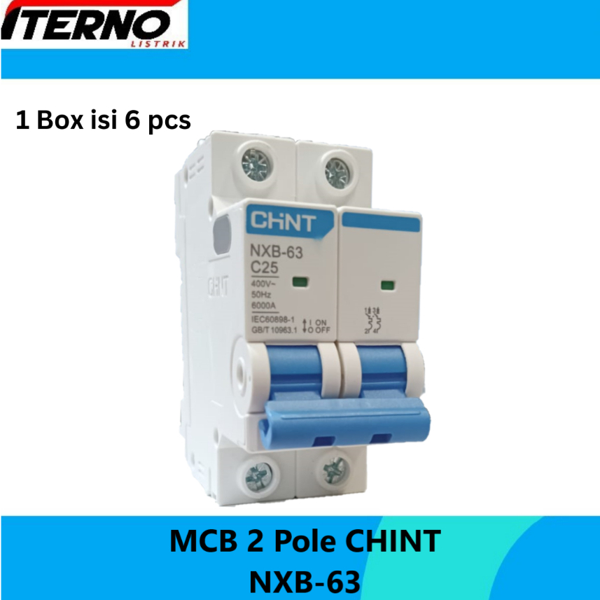 Jual MCB CHINT NXB-63 2P 2A 4A 6A 10A 16A 20A 25A 32A 40A 50A 63A 6kA NXB63 | Shopee Indonesia