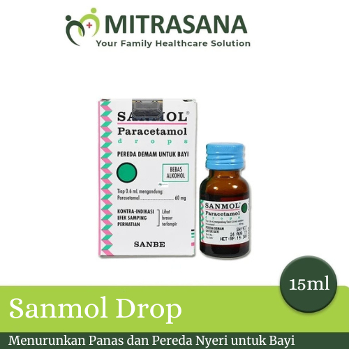 Jual Sanmol Drop 15ml/ Syrup 60ml | Paracetamol | Menurunkan Demam ...