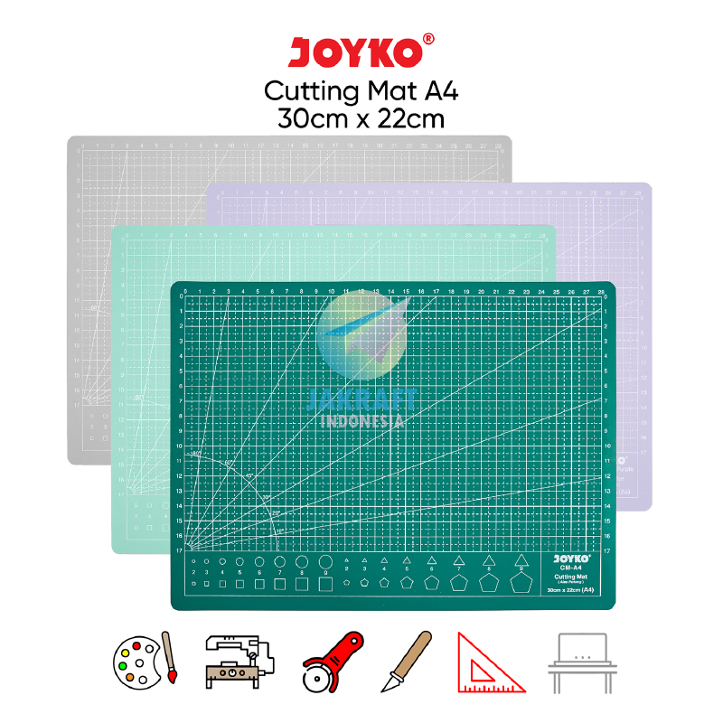 Jual (1 Pcs) Cutting Mat 2 Sisi A4 JOYKO CM-A4 / CM-A4CO Papan Alas Tatakan Cutter Potong Double ...