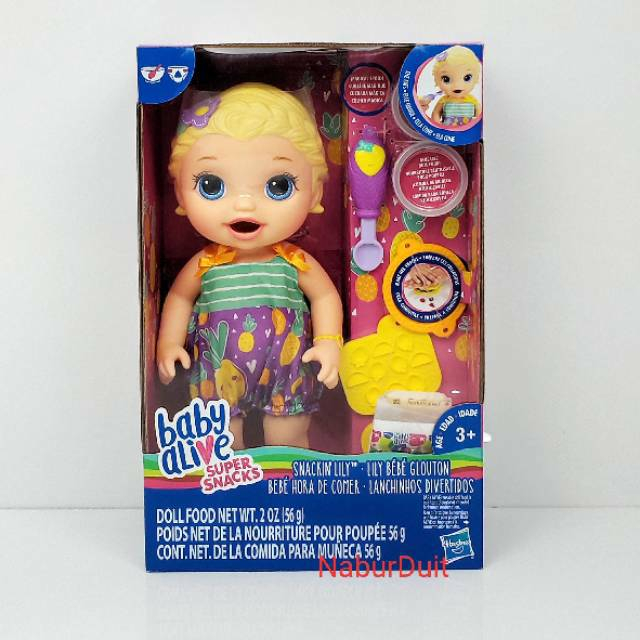 Jual Baby Alive Snackin Lily Blonde Hair Snacking Dolls Boneka Mainan Anak Original Hasbro ...