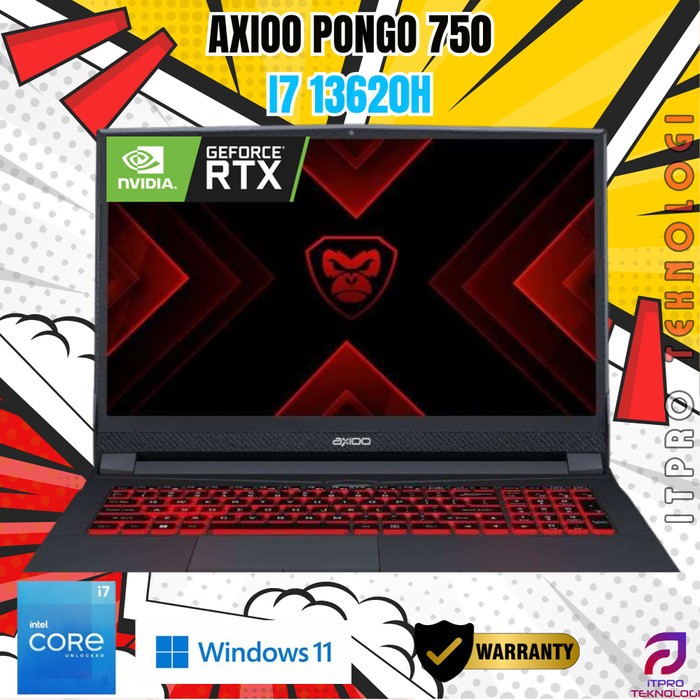 Jual AXIOO PONGO 750 I7 13620H RTX4050 6GB/ 16GB 512GB DOS | Shopee ...