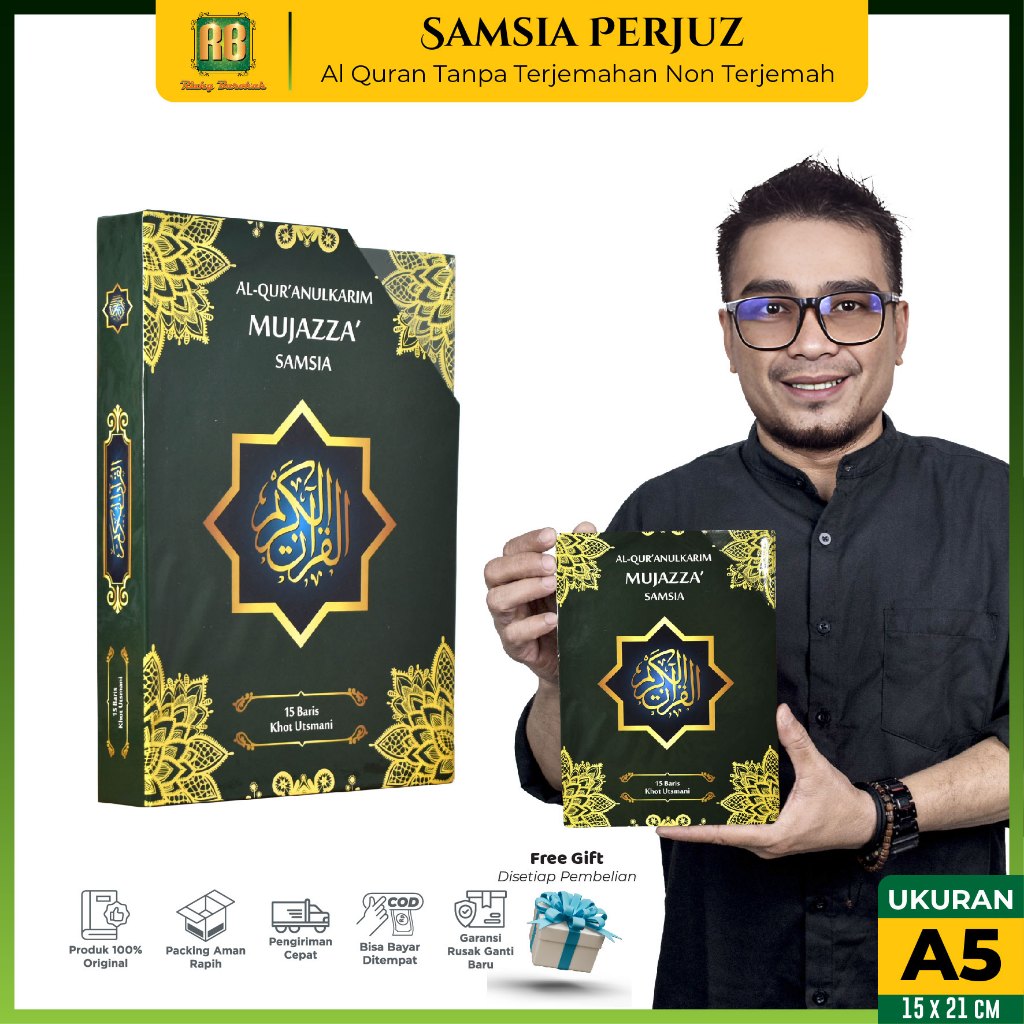 Jual Mushaf Al Quran Samsia box perjuz 15 Baris Khot Utsmani Non ...