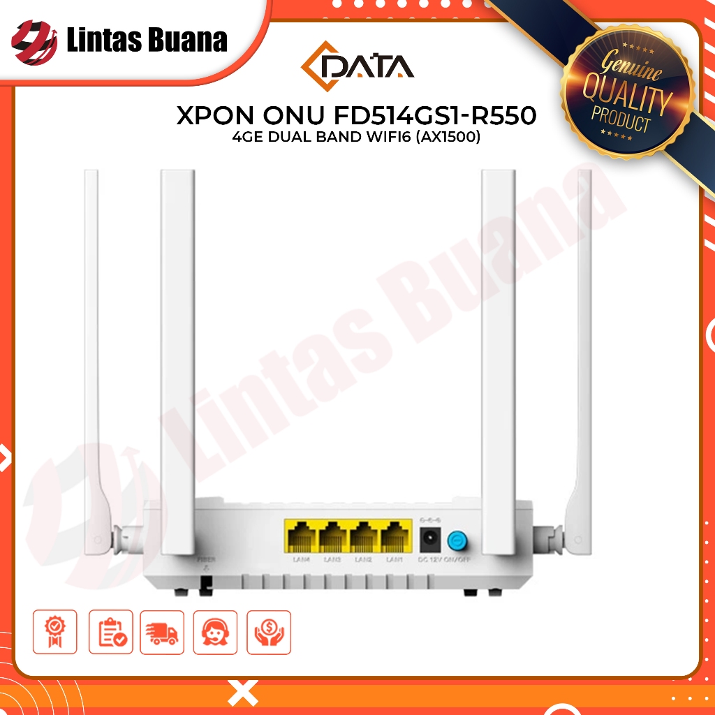 Jual C-DATA XPON ONU FD514GS1-R550 4GE DUAL BAND WIFI6 (AX1500) GPON ...