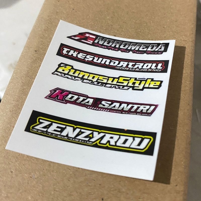 Jual part 1 stiker font julukan bus basuri miniatur paket isi 5 pcs ...