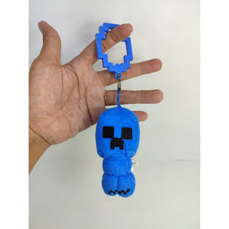 Jual boneka Minecraft mojang original creeper blue keychain | Shopee ...