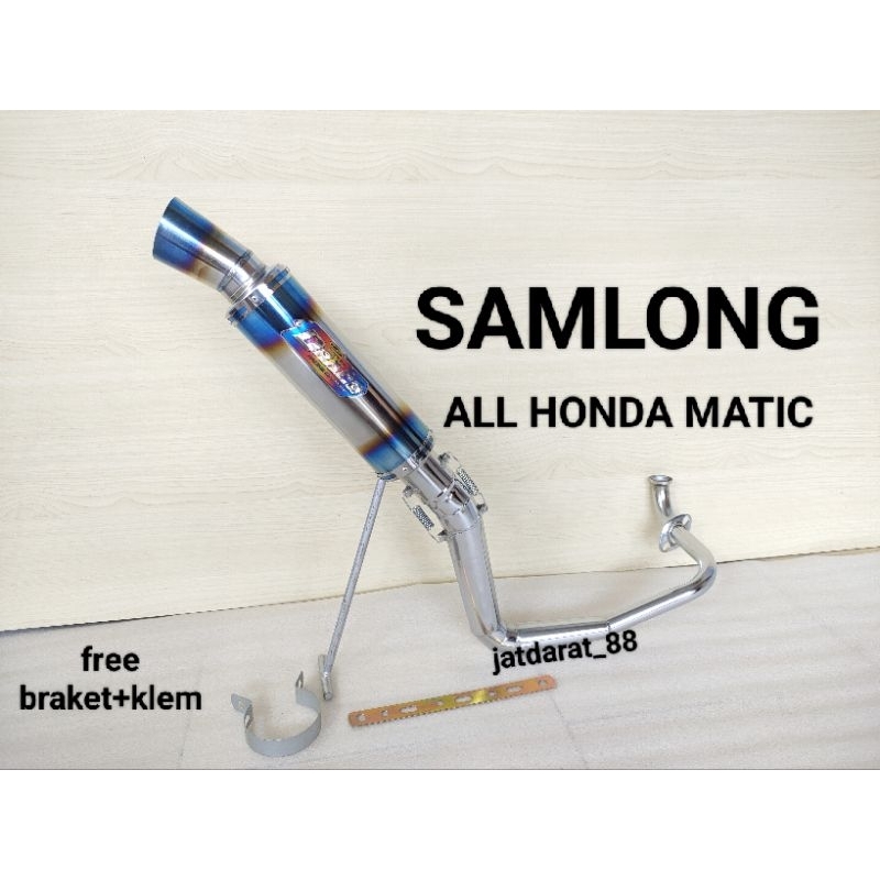 Jual knalpot racing SAMLONG DRACO BLUEMON untuk semua motor matic HONDA./ALL HONDA MATIC.beat ...