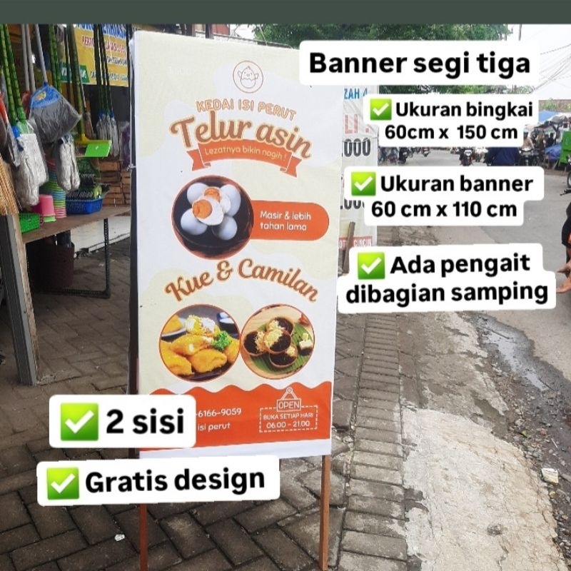 Jual Banner segitiga 60 x 150 / jagrak / standing / stand / tulisan ...