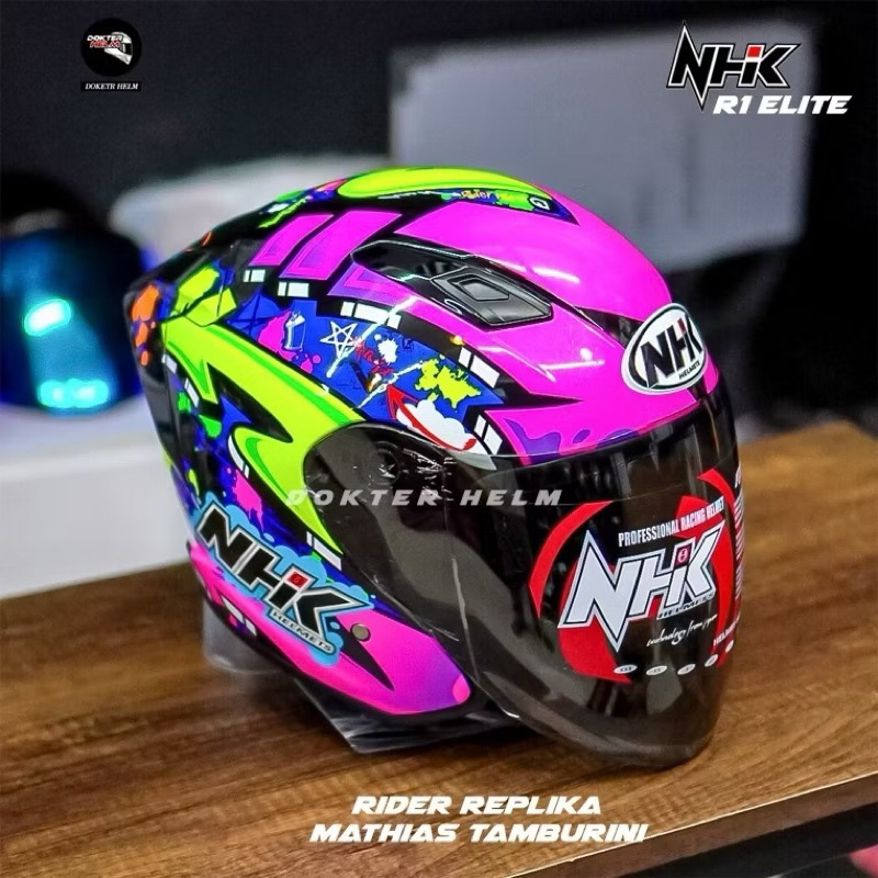 Jual NHK R1 ELITE MOTIF SPECIAL GP EDITION - Helm nhk half face ...